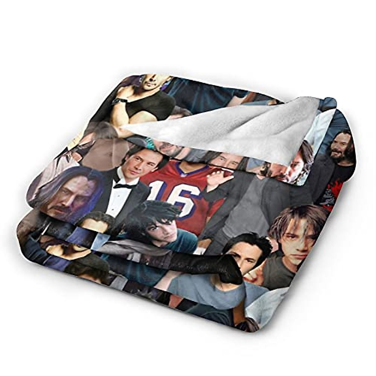 Gadimen Keanu Reeves Throw Blanket, Super Soft Lightweight Flannel Fleece Blankets for Bed Couch Sofa, All Season Warm Cozy Fuzzy Plush Microfiber Blanket for Hot Sleepers 50x40 inches