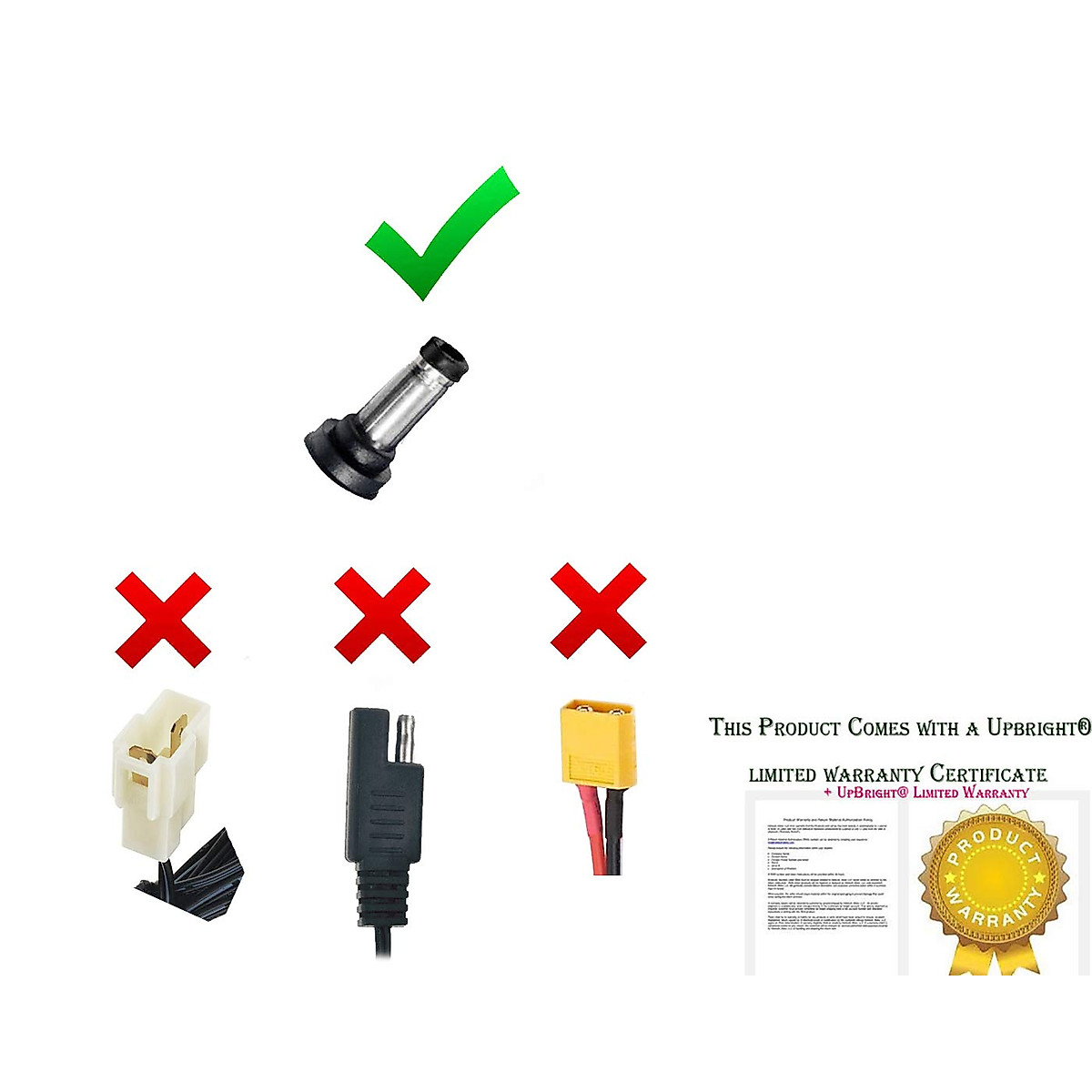 UpBright 12V AC/DC Adapter Compatible with TY5838USA BMW K1300S RED Blue White Motorcycle Electric Ride ON TY5838 RideON 12-Volt Rechargeable Battery 12VDC DC12V 12.0V Power Supply Cord Charger PSU