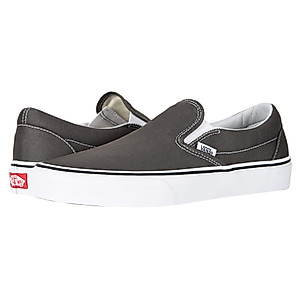 Vans Men's Classic Slip-On Core, Charcoal/White, Size 10.5