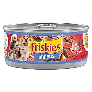 Purina Friskies Gravy Wet Cat Food, Shreds With Beef in Gravy - (Pack of 24) 5.5 oz. Cans