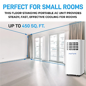 LifeMaster 10,000 BTU Portable Air Conditioners, Room Air Conditioner with Digital Remote for Room up to 450 Sq.Ft, 3-in-1 Portable AC Unit with with Installation Kit for Home/Office/Dorms