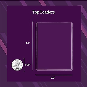 /CARD·DICT 50ct Top Loaders Compatible with Pokemon Trading Card 35pt 3” x 4“ Rigid Sports Cards Protectors, Hard Plastic Sleeves Toploader for MTG, Yugioh, Baseball, Sports Game Trading Card