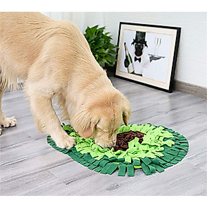 Dog Snuffle Blanket Pet Interactive Mat Nosework Feeding Mat Treat Dispenser Natural Foraging Toys for Small Large Dogs Cats Rabbits (Avocado)