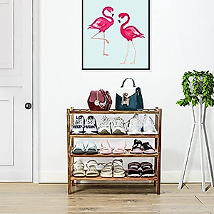 Bambu Masster Shoe Rack,100% Natural Acaia Wood Shoe Rack,Entryway Shoe Rack,Stackable,Small Shoe Rack,Shoes Rack,Shoe Stand Free Standing Shoe Racks.