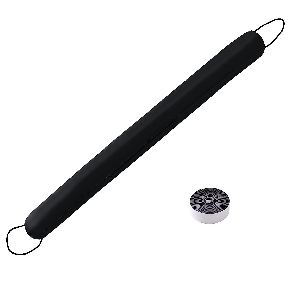 Sunolga 34 Inches Waterproof Under Door Draft Stopper Filled with Glass Beads & Cotton, Removable Machine Washable 2 lb Sound Proof Door Draft Blocker for Door & Window, Black