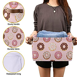 xigua Donut Storage Basket Storage Bin Organizer Basket, Foldable Rectangular Storage Box with Handles for Home Office