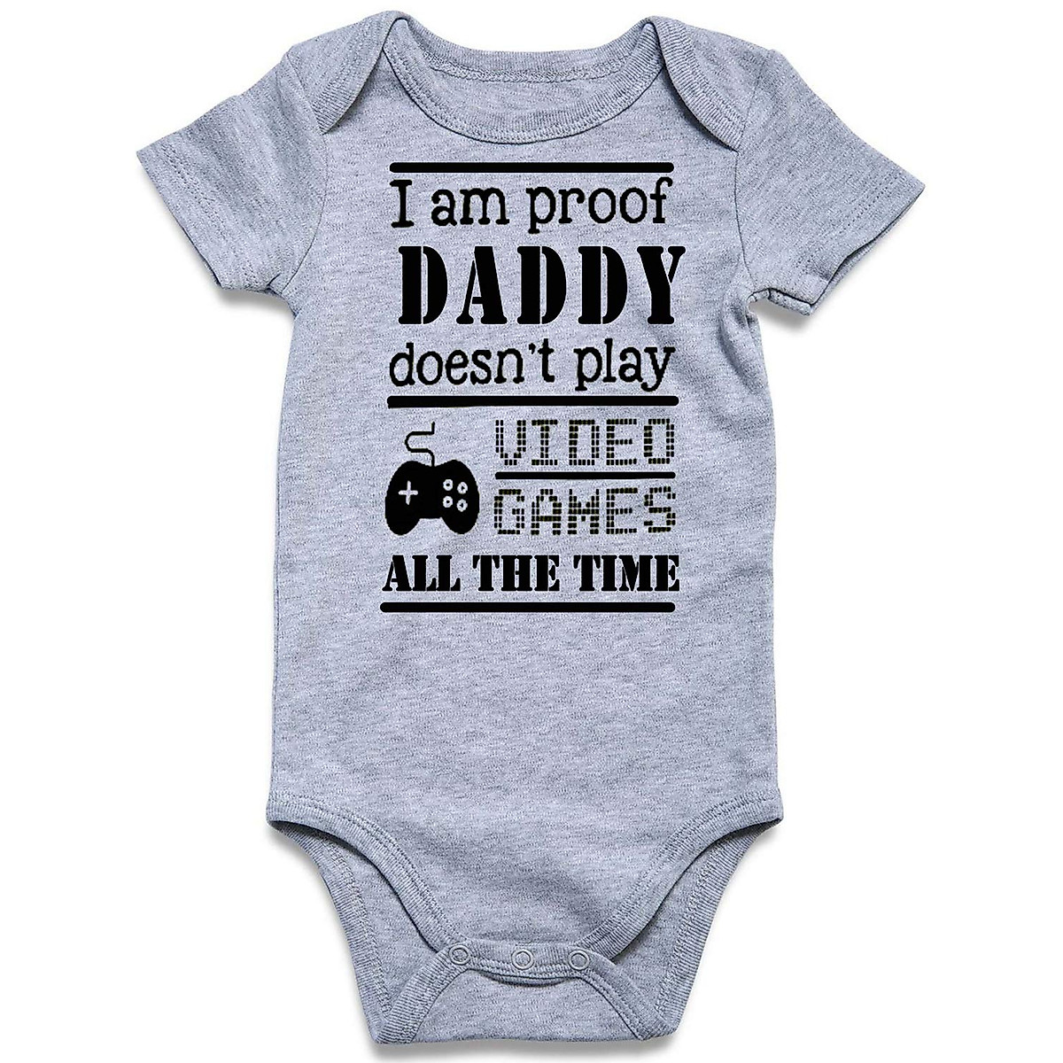 UNICOMIDEA Unisex Baby Clothes I Am Proof Daddy Doesn't Play Video Games All The TIME Infant Bodysuit Classic Baby Girls Rompers Member Baby Boy Bodysuit