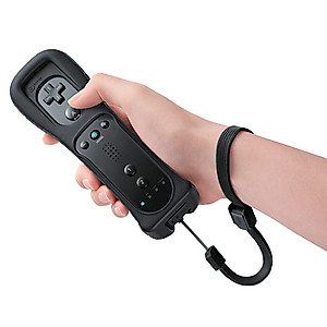 Lyyes Remote Controller for Wii, Wii Remote and Nunchuck Controllers with Silicon Case and Strap for Wii and Wii U (Black)