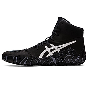 ASICS Men's AGGRESSOR 5 Wrestling Shoes, 10.5, BLACK/WHITE