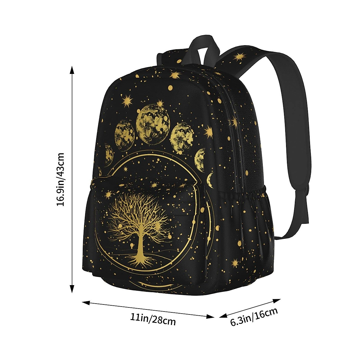 famliihw Tree Sun and Moon Phase Backpack Bookbag Laptop Backpacks Multipurpose Daypack for Boys Girls School Men Women Travel Hiking
