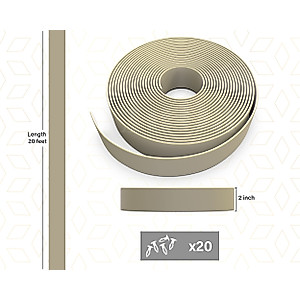 LIUDA 2" x20' ft Vinyl Straps for Outdoor Furniture Replacement Patio Lawn Furniture Repair Strap Strapping Matte Finish (Driftwood) + 20 Free Rivets