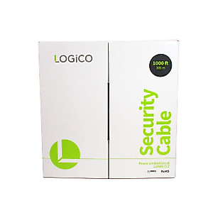 LOGICO Security Wire Burglar Alarm 22/4 Cable 1000FT Stranded White 1000' Speaker Cable