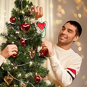 Hlsicnalm 4PCS Christmas Heart Stethoscope Decoration, 2024 Stethoscope Caring Heart Work Pendant, Heart Health Wishes Pendant