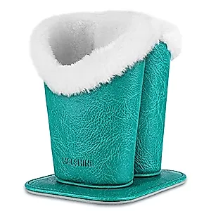 molshine Soft Plush Lining Double Upright Eyeglasses Holder with Magnetic Base Spectacles Stand Glasses Case on Nightstand-(Cedar Green)
