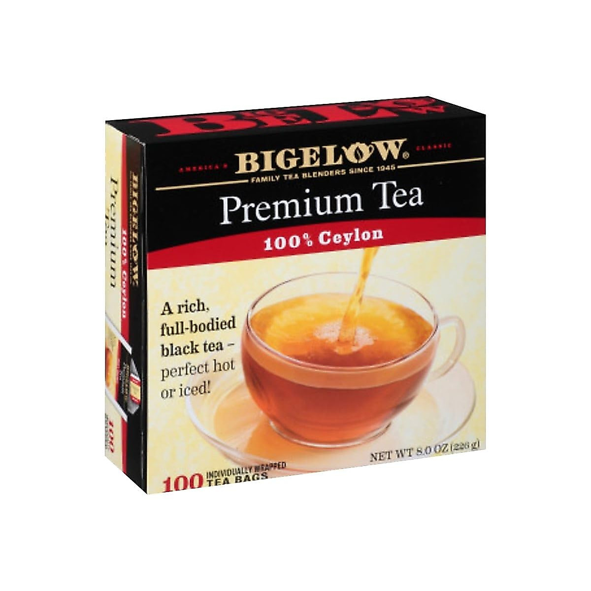 Bigelow 100 Count Premium Blend Black Tea, Contains 100 Individually Wrapped Tea Bags, Full Caffeine