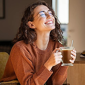 Mfacoy Glass Coffee Mugs Set of 4, Clear Large Coffee Mug 15 Oz With Handles for Hot Beverages, Clear Mugs for Tea, Cappuccino, Latte, Espresso Coffee, Juice, Glass Coffee Cups