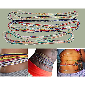 RICHRAIN Bulk Wholesale Waist Beads Body Chain African Belly Jewelry for Women (100PCS Mixed)