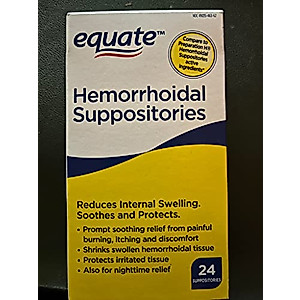 Equate Hemorrhoidal Suppositories 24 Ct by Equate