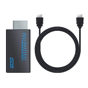 COLFULINE Wii to HDMI Converter, Wii HDMI Adapter 1080P 720P with 1M HDMI Cable for Full HD Device with 3.5mm Audio Jack&HDMI Output Compatible with Nintendo Wii, Wii U, HDTV, Monitor