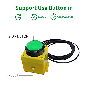 Ganxin 5 Inch 6-Digit LED Race Timing Clock, Running Event Gym Timer Clock for Countdown/Count Up,12/24 Hour Real Time Clock, Stopwatch with Remote Control,Portable Large Wall Clock (Red+Button)