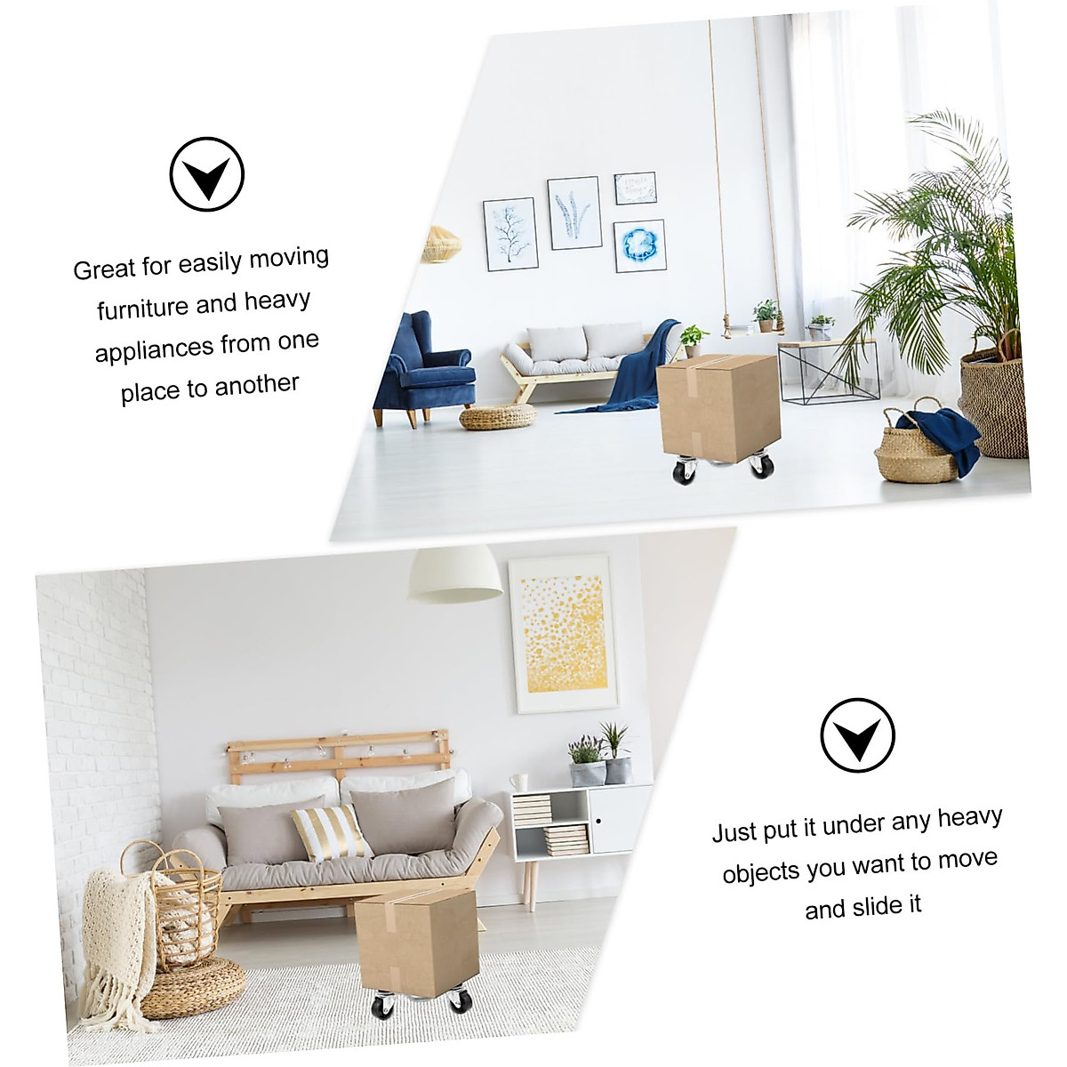 3pcs 3 Mover Moving Furniture Tool Moving Furniture Dolly Steel Tri-dolly Moving Appliances Dolly Tool 3 Wheel Furniture Dolly Triangle Dolly Swivel Caster