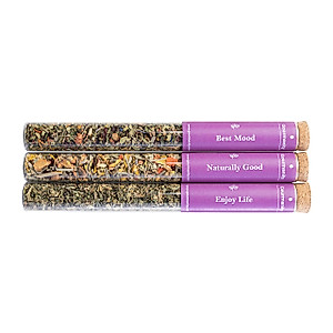 Gourmanity Loose Floral Tea Sampler Set, Stimulating and Fresh Mood Uplifter, 3 Flower and Apple Tea Flavors, Delicious Floral Summer Beverage, Product of Austria, 0.95oz
