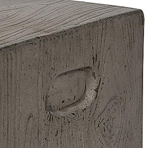 SAFAVIEH Outdoor Collection Cube Modern Dark Grey Concrete Accent Table (Fully Assembled)