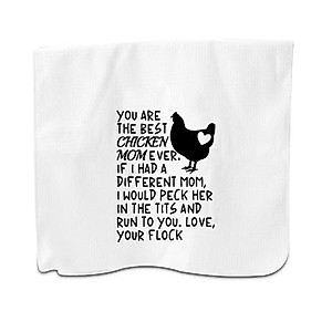 PXTIDY Funny Chicken Kitchen Towel Chicken Lady Towel Sweet Housewarming Gift New Home Tea Towel Decorative Waffle Dish Towel