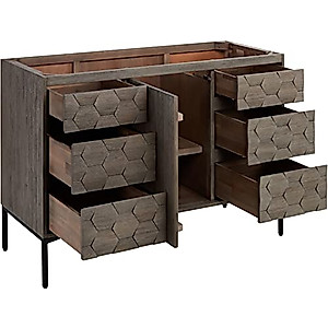 Signature Hardware 953141-48-UM-8 Devora 48" Free Standing Single Vanity Set with Wood Cabinet, Vanity Top, and Oval Undermount Vitreous China Sink - 8" Faucet Holes