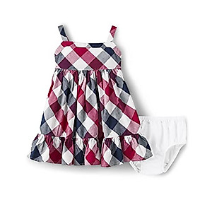 Gymboree,Sleeveless Dress,Red/Blue Woven - Baby,3-6 MONTHS