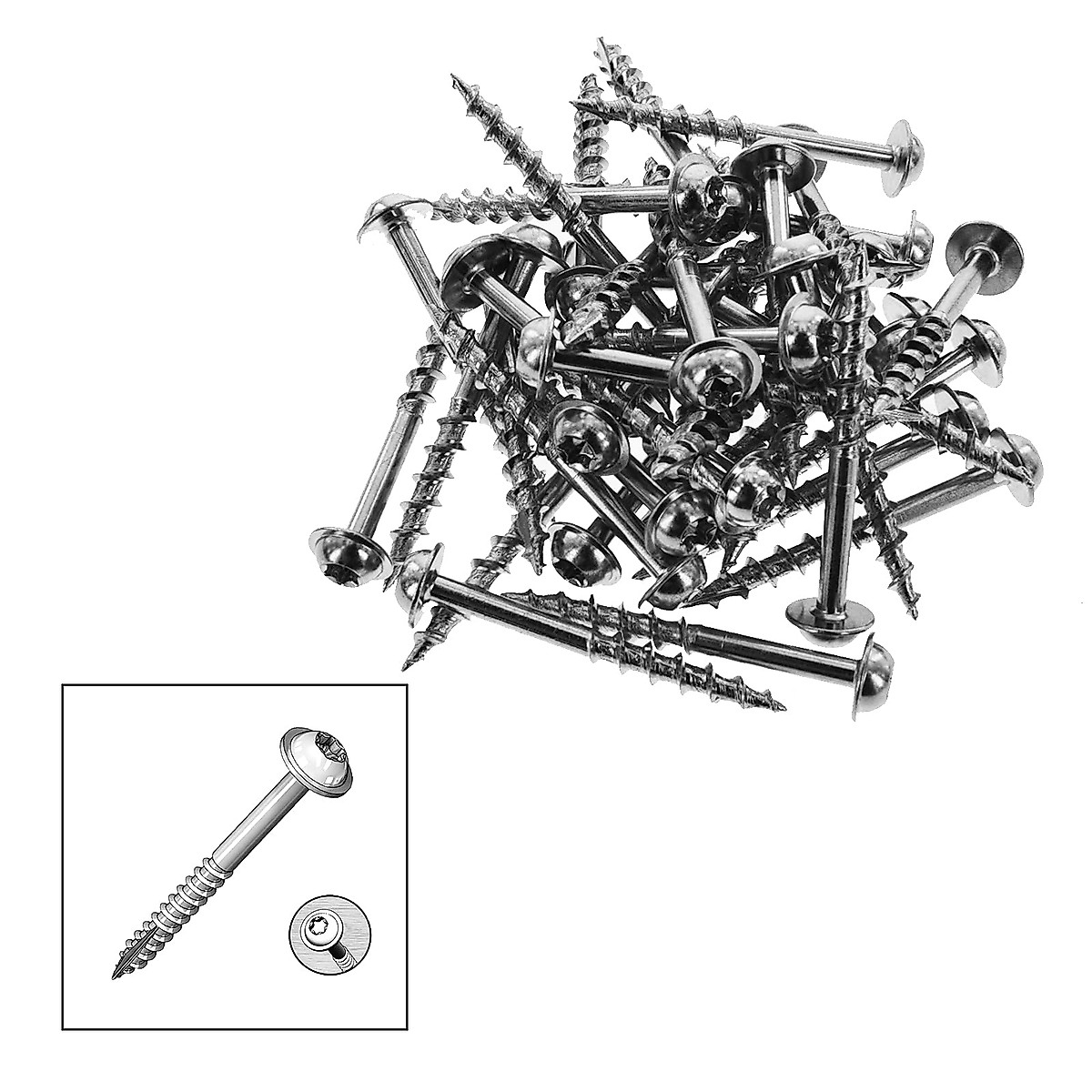 Milescraft 7354 Torx Pocket Hole Screws - Self Tapping, 1.5"