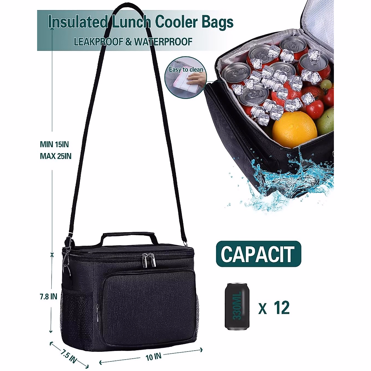 FanFanOK Electric Lunch Box Food Heater 80W Heated LunchBoxes for Adults Work/Car/Truck/Home, 1.8L Portable Food Warmer Heating Lunchbox with Insulated Lunch Bag 12V 24V 110V