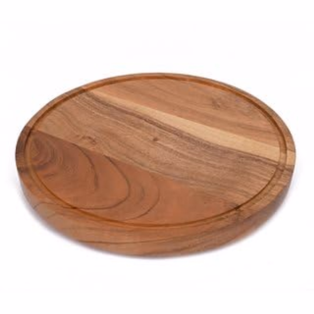 EDHAS Round Acacia Wood Cake Stand,Cake Display Server Tray for Kitchen,Birthday Parties,Weddings,Baking Gifts (12" x 12" x 1.75")