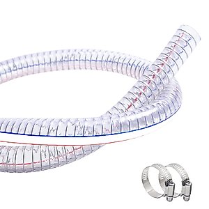 QuQuyi 3/4 Inch ID x 1 Inch OD Heavy-Duty Steel Wire Suction PVC Flexible Tubing High Pressure UV Chemical Resistant Thick Vinyl Hose Tube, 3.3 FT