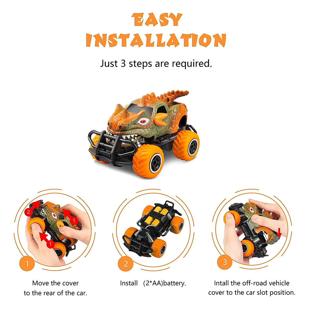 Remote Control Car for Boys 3-5, RC Car Toys for 3 4 5 6 Year Old Boys,4-Channel Off-Road Monster Trucks for Boys,1/43 Scale Remote Control Car for Girls 3-6,Toddlers Gifts for 3 4 5 6 Year Old Boys