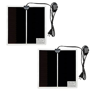 Hamiledyi 14W Reptile Heating Pad,Warmer with Temperature Adjustment Control Under Tank,Terrarium Heater Mat for Gecko,Turtle,Tortoise,Snakes,Lizard,11x11 in(2 Pcs)