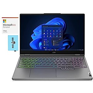 Lenovo Legion 5 82RB Gaming & Entertainment Laptop (Intel i7-12700H 14-Core, 16GB DDR5 4800MHz RAM, 512GB SSD, GeForce RTX 3060, 15.6" Win 11 Home) with Microsoft 365 Personal, Dockztorm Hub