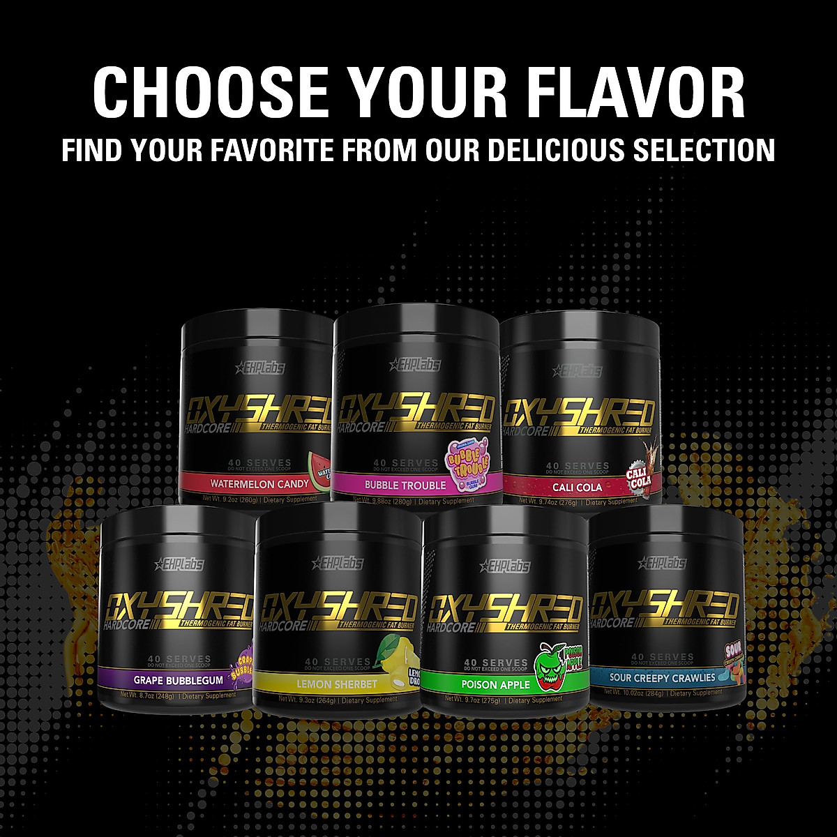 EHP Labs OxyShred Hardcore Super Dosed Pre Workout Powder - Preworkout Powder with L Glutamine & Acetyl L Carnitine, Energy Boost Drink - 275mg of Caffeine - Watermelon Candy, 40 Servings