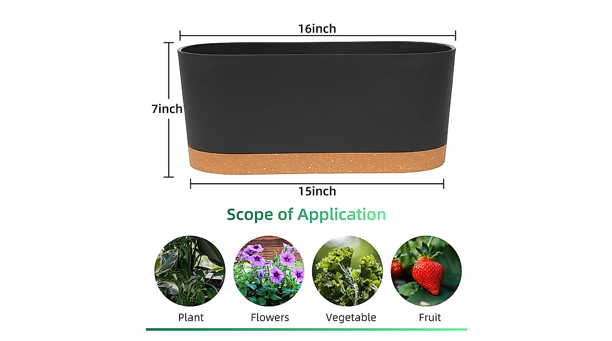 QCQHDU Self Watering Window Planter Box - 2 Pack