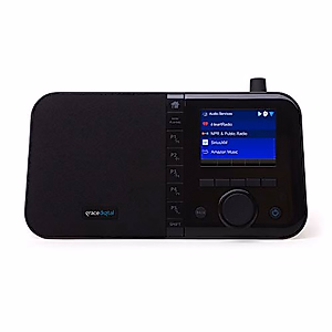 Grace Digital Mondo Elite Smart Internet Radio, Bluetooth, Wi-Fi, 7-Day Alarm – Microphone-Free (Black)