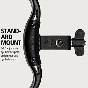 Meinl Percussion HTMT2BK Mountable ABS Plastic Tambourine with Guiro Style Frame, Double Row Steel Jingles