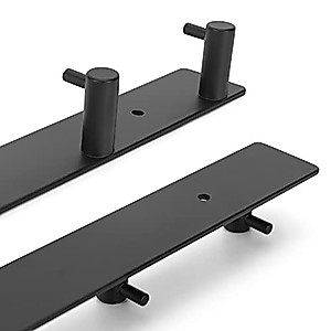 Lwenki Key Holder for Wall, Black Key Rack with 4 Key Hooks to Hang Keyrings, Dog Leash, Umbrella, Sunglasses – Key Hanger with Mounting Hardware for Glass, Tile and Wood (10.9” x 1.4” x 1.0”) (Black)