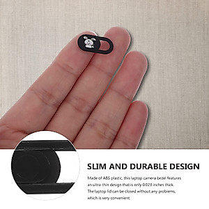 Mobestech Laptop Camera Cover Slide Slim Laptop 12pcs Animal Camera Cover Slide Phone Webcam Slider Camera Cover Webcam Cover Slide for Laptop Privacy Cover Sliding Black PC Stickers Computer Camera