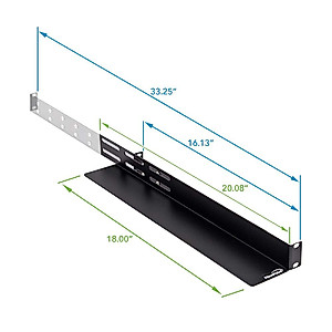 NavePoint Universal 1U Rack Mount 4-Post Shelf Rail for Dell Compaq IBM HP APC - 33.5 Inches deep