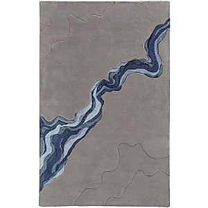 Feizy Serrano Modern Wool Rug, Gray/Blue, 8' x 10' Area Rug