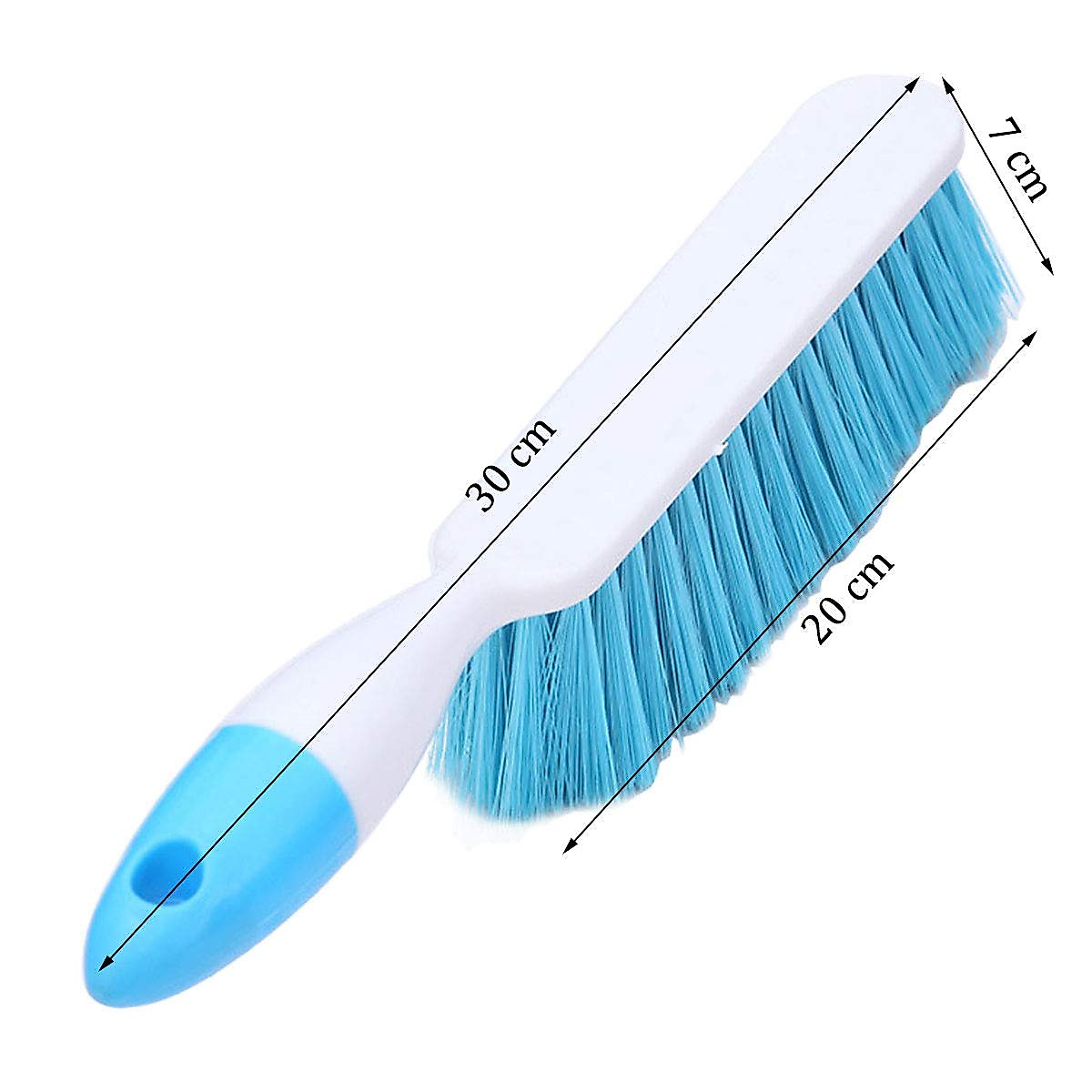 Soft Bristle Cleaning Brush Hand Brushs Bed Hair Dust Removal Scrubber Cleaner for Family Trip Sofa Furniture, Blue