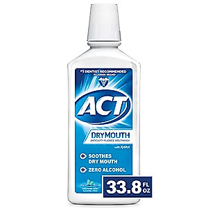 ACT Dry Mouth Anticavity Zero Alcohol Fluoride Mouthwash, Soothing Mint, 33.8 fl. oz.