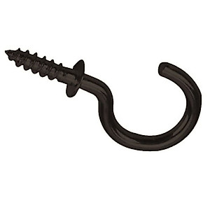 TD Designs Bronze/Black Cup Hooks 1/2" Key Jewelry Hooks Screw in (Pack of 20) Small