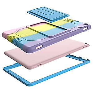 SZYCD Fire HD 10 / Fire HD 10 Plus Tablet Case (11th Generation 2021 Release), Heavy Duty Shockproof Rugged Drop Proof Tablet Case w/Kickstand, PC+TPU Dual-Layer Defense (Purple)