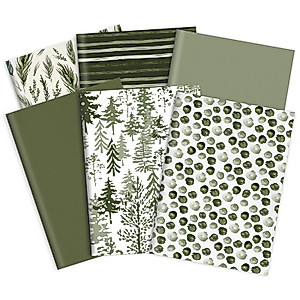 Whaline 90 Sheets Watercolor Forest Tissue Paper Christmas Tissue Paper Greenery Gift Wrapping Paper Decorative Art Craft Paper for Home DIY Gift Bags Winter New Year Decor, 14 x 20 Inch